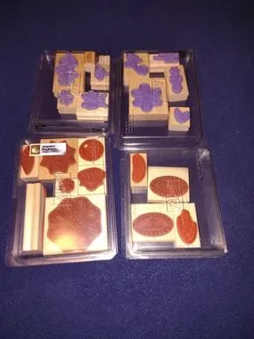 Stampin' Up! | Other | Stampin Up Set Of 4 Boxes Rubber Stamps | Poshmark